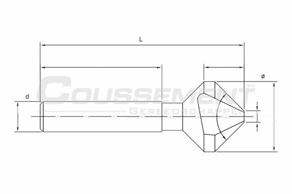 Countersink hss 3f/120° din 334 d hepyc 5132 - tools - Coussement BV